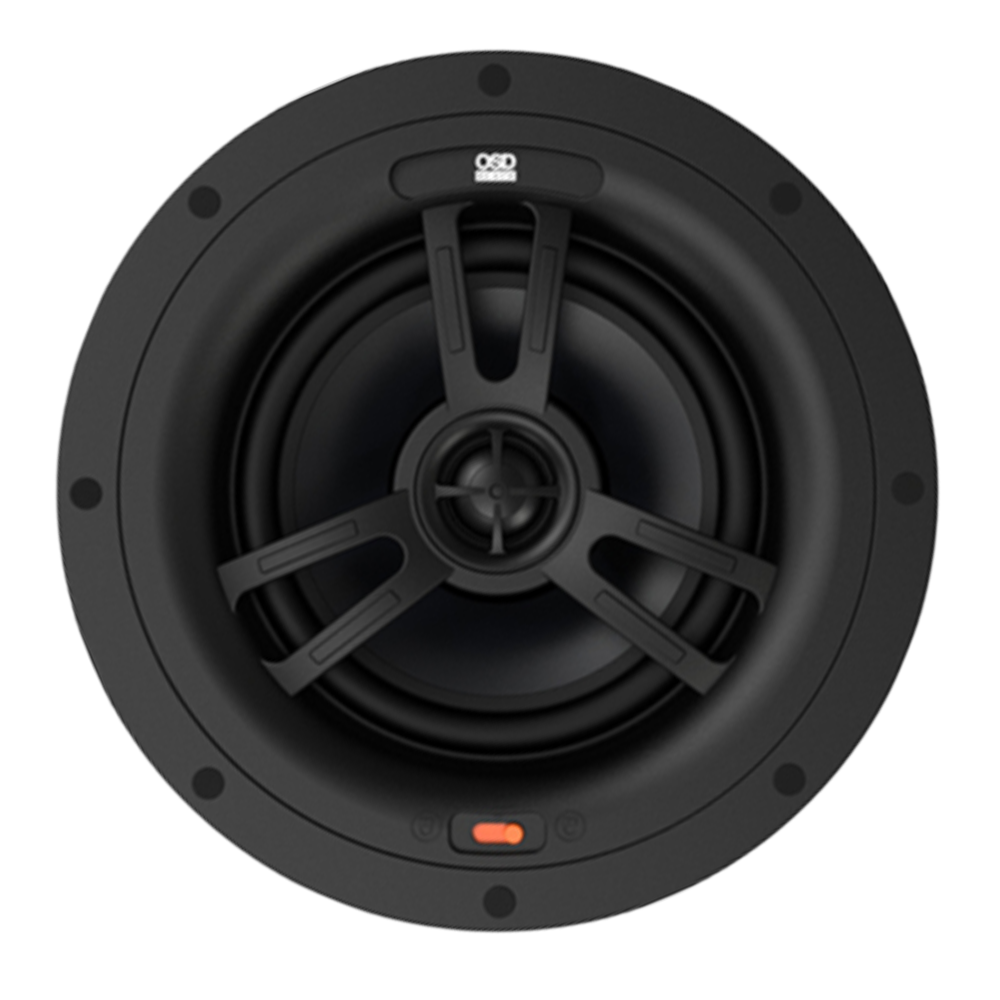 OSD Black BK-R61EZ 6.5" 2-Way In-Ceiling Speaker with Quick EZ Mounting ...