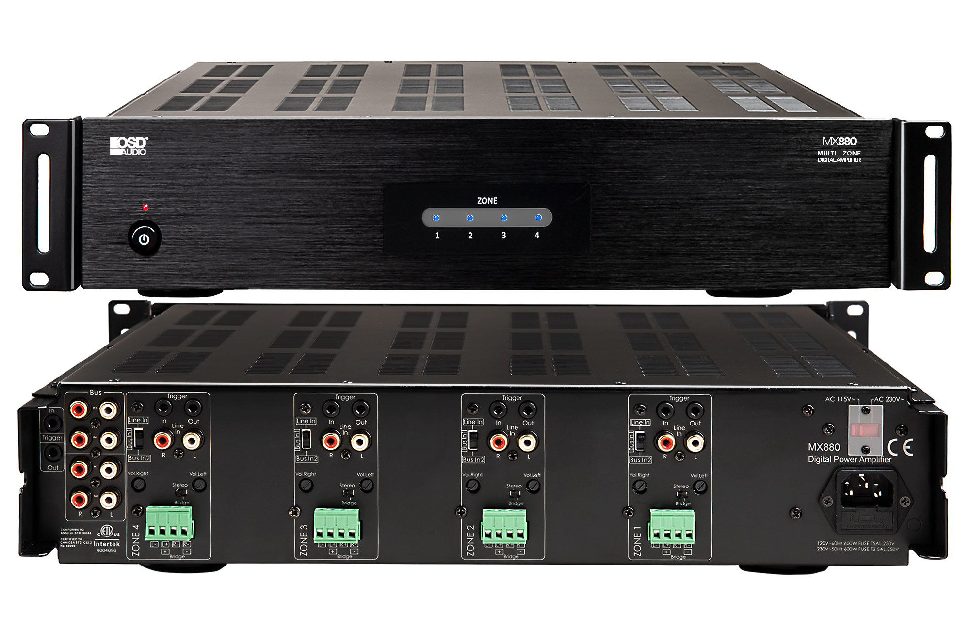 8-Ch 4-Zone Digital Home Theater Amplifier MX880 | Whole House Audio